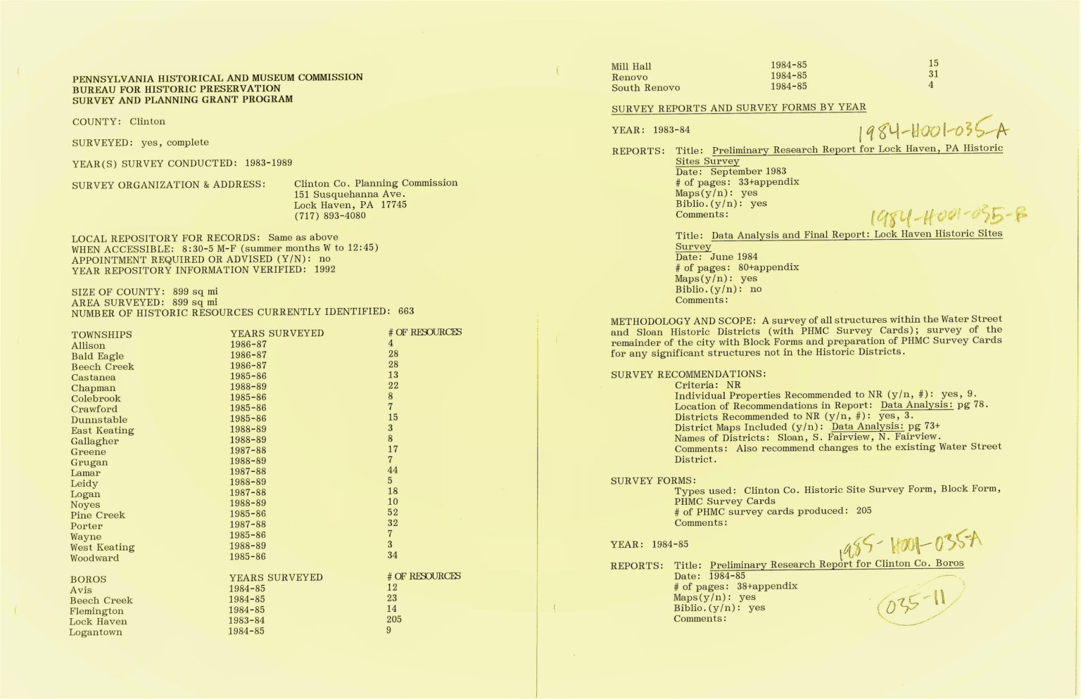 Pennsylvania Above Ground Survey (PAGS) Program’s First Annual Report ...