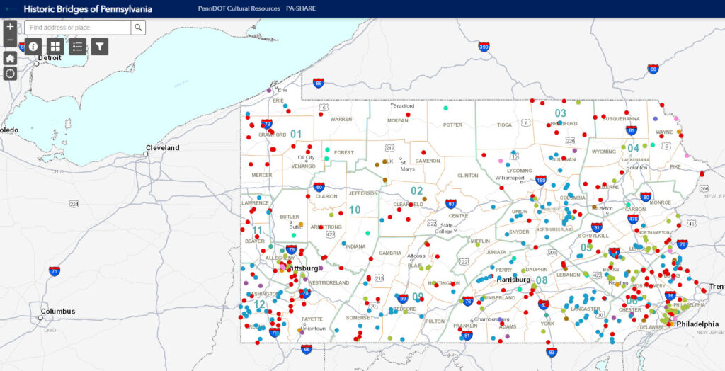 PennDOT’s New Historic Bridges of Pennsylvania GIS Map - Pennsylvania ...