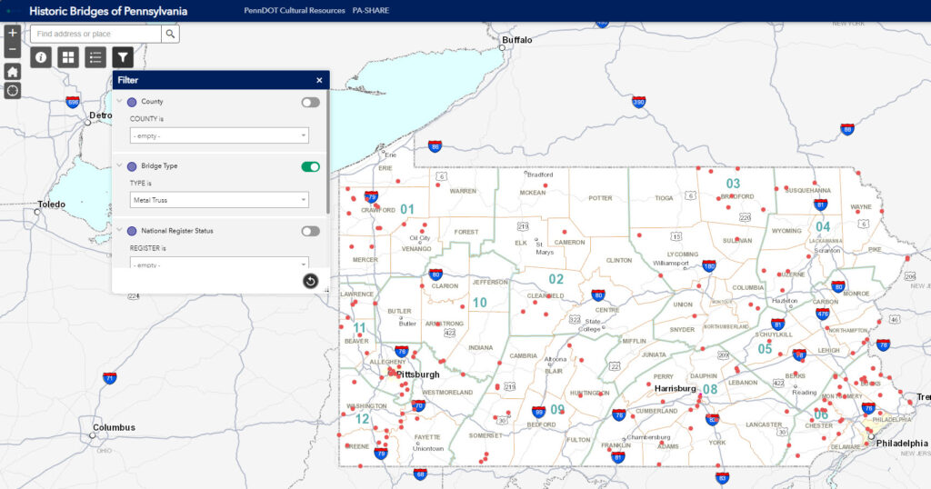 PennDOT’s New Historic Bridges of Pennsylvania GIS Map - Pennsylvania ...